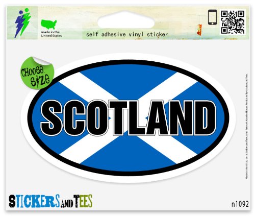Amazon.com: Scotland Flag Oval Vinyl Car Bumper Window Sticker 5" x 3 ...