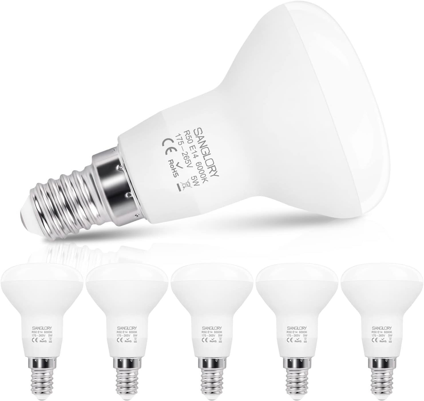 Ampoule Spot LED E14 R50 5W Équivalent Incandescent E14 40W, Blanc ...