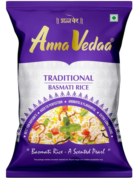 Anna Vedaa Traditional Basmati Rice, Long Grain, Naturally Aged, Rich ...