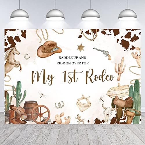Amazon.com : Hilioens 5×3ft My 1st Rodeo Backdrop Western Cowboy First ...