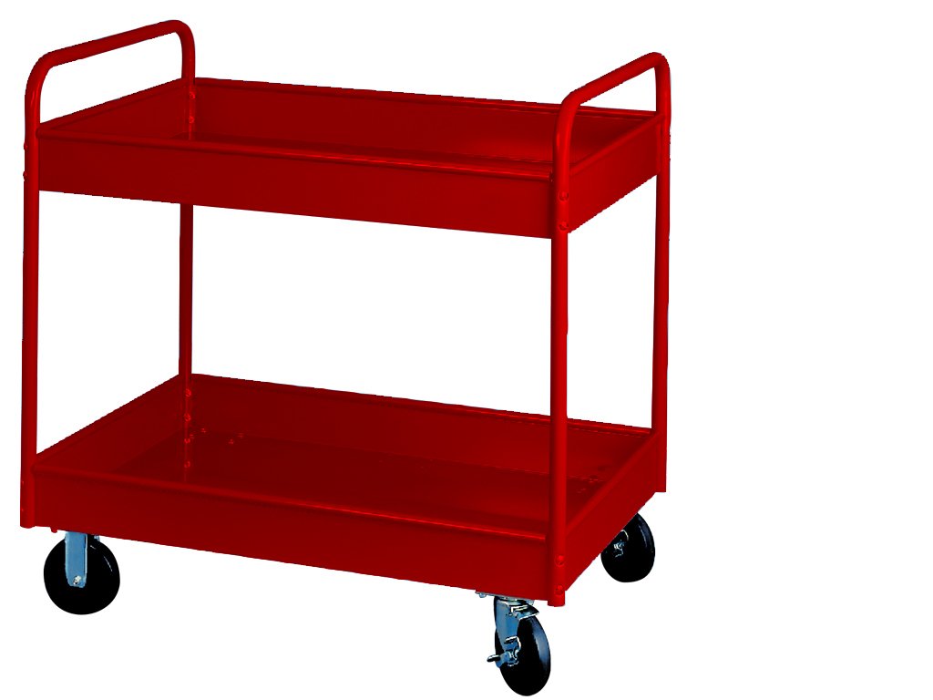 Amazon.com: Equipto 150D-RD Heavy Duty Stock Cart with 2 Trays, 800lbs ...
