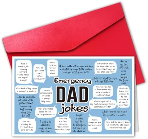 Amazon.com : Dad Jokes Fathers Day Card for Daddy Men, Emergency Extra ...