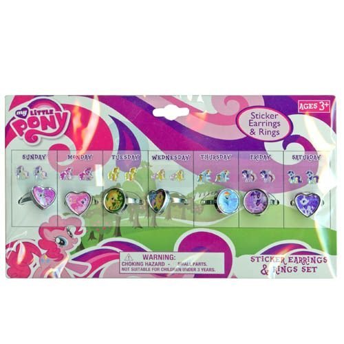 Amazon.com: My Little Pony Days of the Week Ring and Earring Set : Toys ...