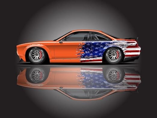 Amazon.com: 2Pcs American Flag Vehicle Livery, Racing Car Graphics ...