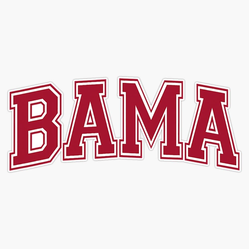 Amazon.com - Bama Varsity Style Alabama Pride Flag Sticker Vinyl Decal ...