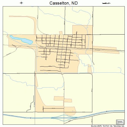Amazon.com : Large Street & Road Map of Casselton, North Dakota ND ...
