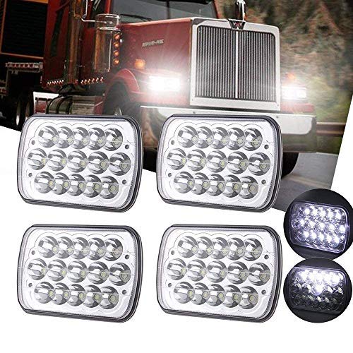 AMUNIESUN 4PCS 4X6" LED Headlights For Trucks Freightliner FL60 FL70 ...