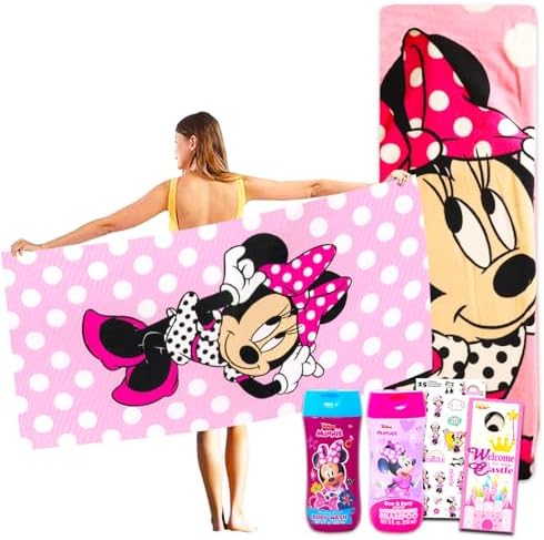 Amazon.com: Minnie Mouse Bathroom Set for Girls - Bundle with 27" x 54 ...