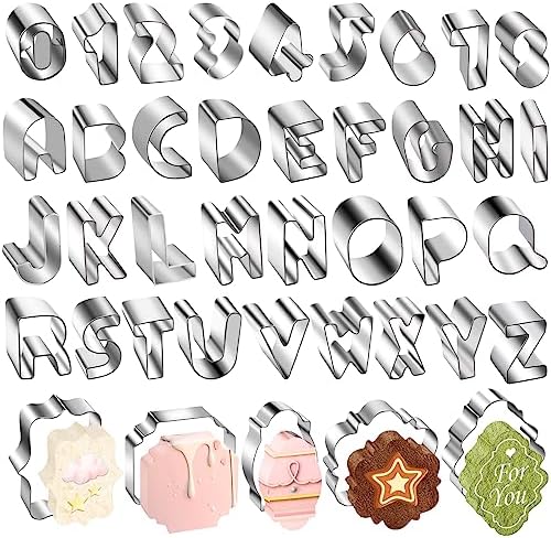 Amazon.com: 40 PCS Alphabet & Number Cookie Cutters Sets with 5 Shapes ...
