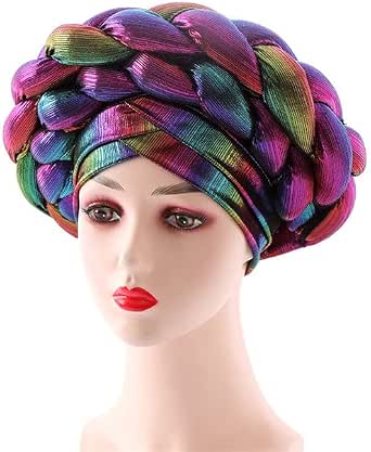 Amazon.com: African Double Braid Turbans for Women Auto Gele Headties ...