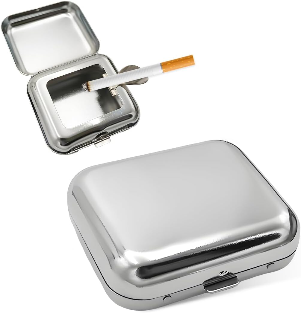 Amazon.com: Yourkar Portable Ashtrays, Stainless Steel Carry-on Mini ...