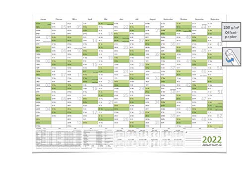Wandkalender 2022 jaarplanner groen formaat: 59,4×42,0cm – DIN A2 ...