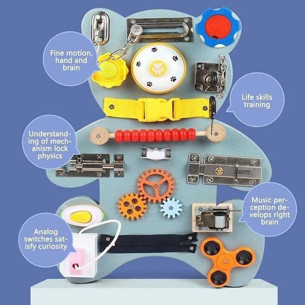 Buy Mum n Kid | Bear Busy Board | Montessori Toys | Early Education ...