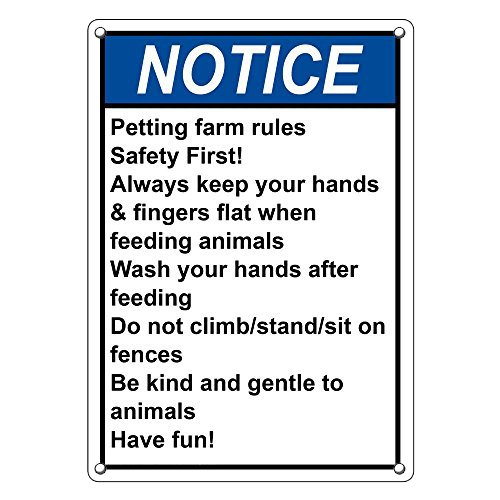 Amazon.com: Weatherproof Plastic Vertical ANSI Notice Petting Farm ...