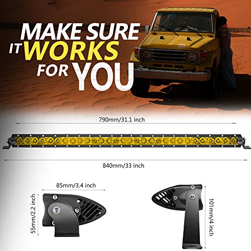 Snapklik.com : 32 INCH Yellow Led Light Bar 150W Spot Flood Combo Beam ...