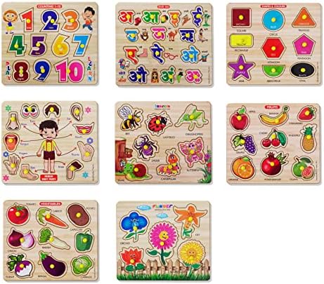 Buy HIGHROOF® Wooden Puzzle Set Wooden Toys for Kids 3 + Jigsaw Puzzles ...