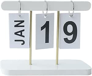 Amazon.com : Perpetual Calendar Wooden Flip Desk Calendar Vintage ...