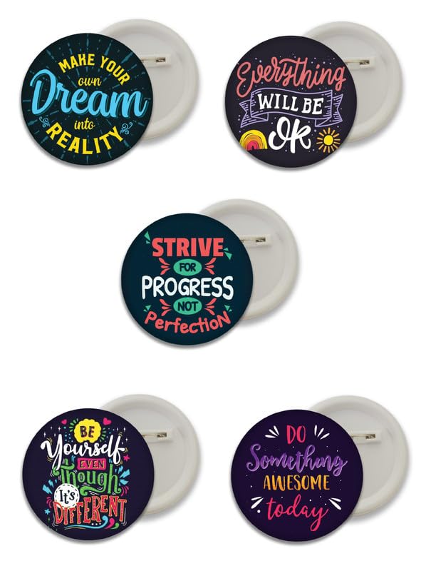 Buy D2C® Plastic Motivational Quotes Round Pin Button Badge - Perfect ...