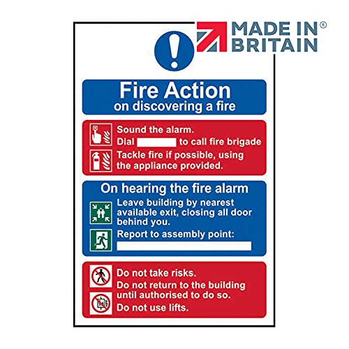 ‘Fire Action Procedure’ Sign, Rigid PVC (200mm x 300mm) 7 – BigaMart