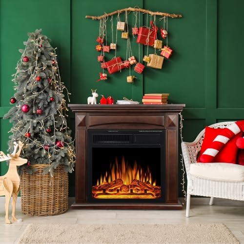 Amazon.com: 27” Electric Fireplace Mantel Freestanding Electric ...
