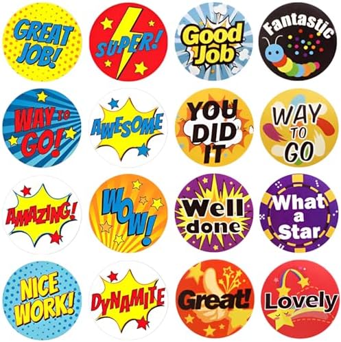 Amazon.com: Motivational Stickers Reward Stickers Label 1000PCS Round ...