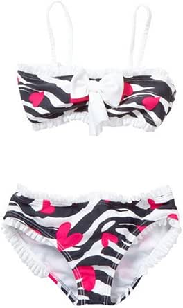 Amazon.com: Azul Swimwear Girls Zebra Love Bandeau Bikini 10 Multi ...