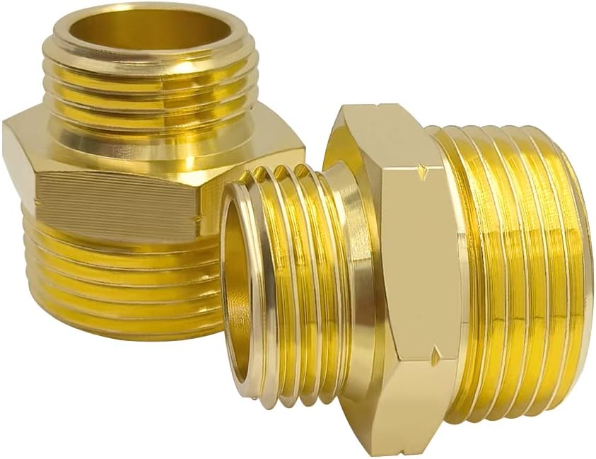 Amazon.com : Hooshing 1" NPT Male to 3/4" GHT Male Garden Hose ...