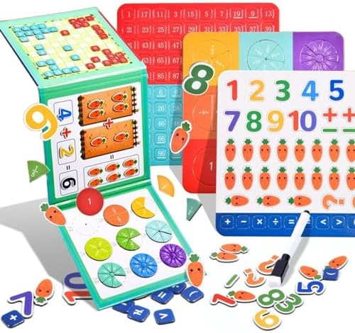 Amazon.com: Math Manipulatives 1-6 Grade, Magnetic Fraction Tiles ...