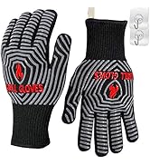 Amazon.com: QUWIN BBQ Gloves, Oven Gloves 1472℉ Extreme Heat Resistant ...
