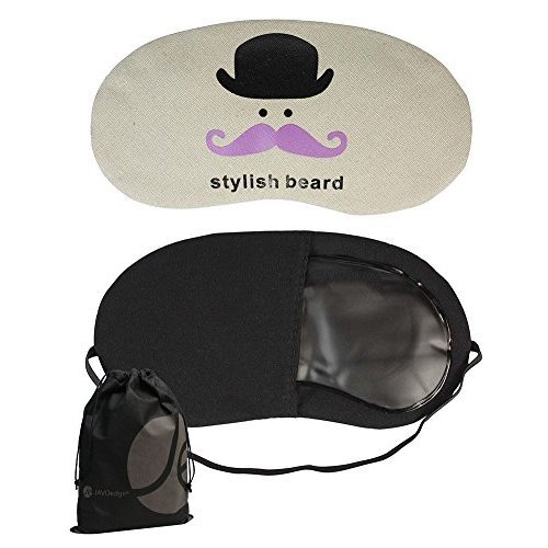 Black / Purple Mustache Design Soft Eye Mask for Sleeping, Travel with ...