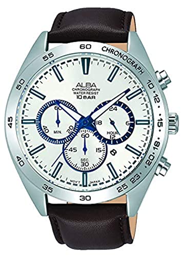 Buy Alba by Seiko - Gents Leather Strap Chronograph Watch at Amazon.in