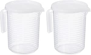 Amazon.com: PATIKIL Graduated Beaker, 2 Pack 1000ml PP Plastic Liquid Measuring Cup Double Sided ...