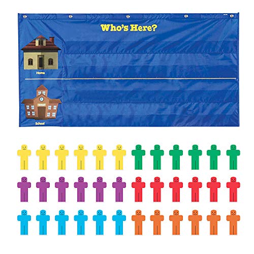 PLATEYTR Attendance Pocket Chart, Classroom Management Chart with 36 ...