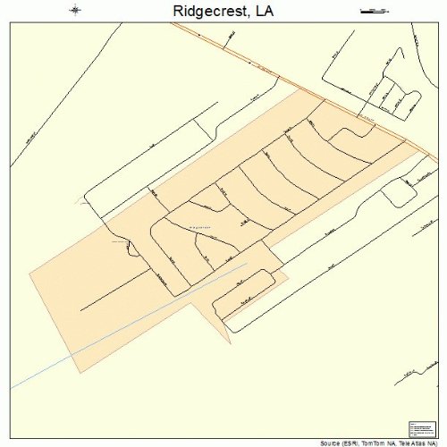 Amazon.com: Large Street & Road Map of Ridgecrest, Louisiana LA ...