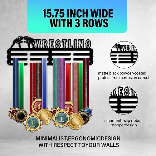 PH PandaHall Wrestling Medal Holder Athletics Medal Hanger Display Rack ...