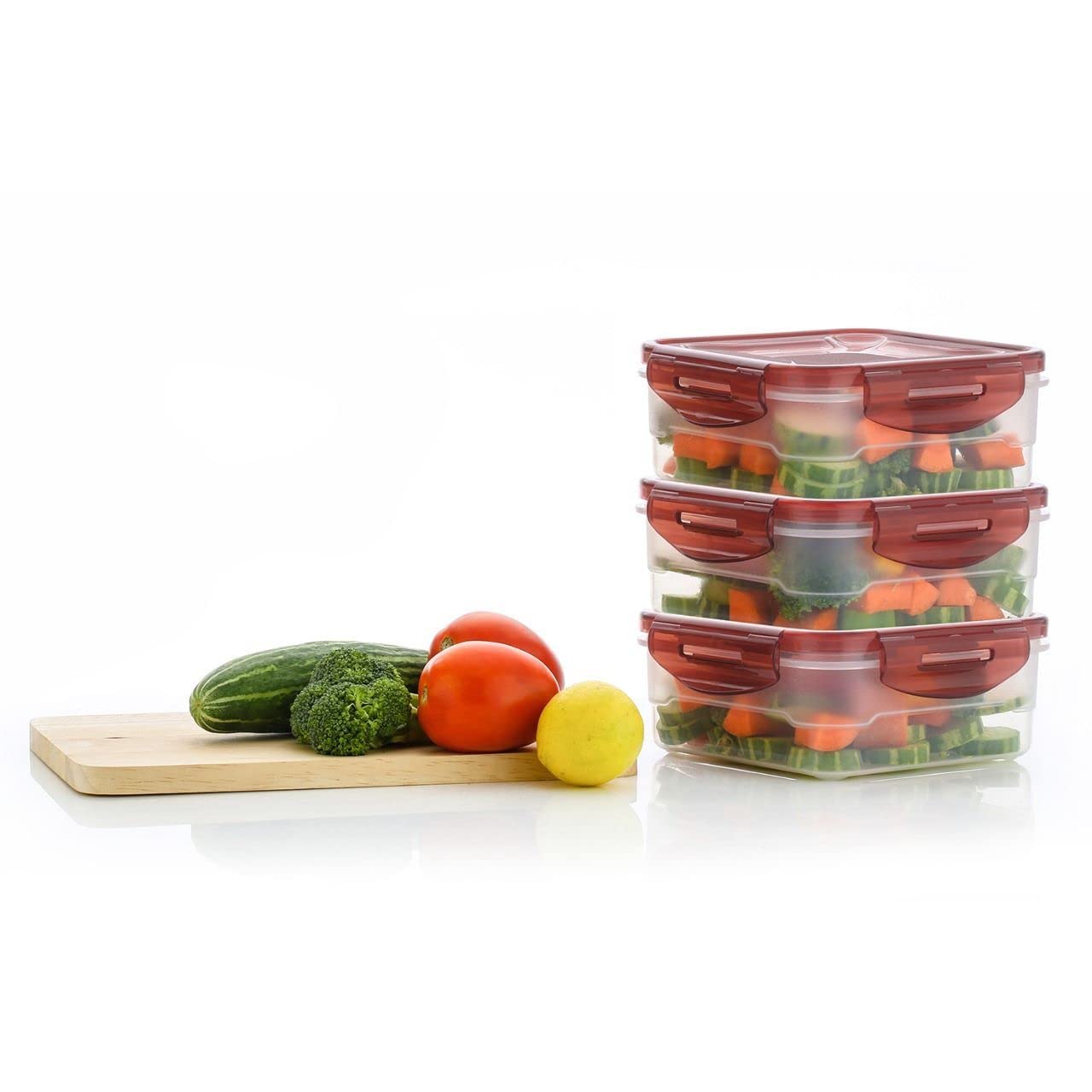 Buy AnjaniputrA Plastic Air Tight Modular Fridge Storage Containers for ...