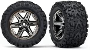 Amazon.com: Traxxas 6774X 2.8 Black Chrome RXT Wheels with Talon ...