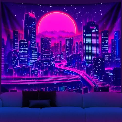 Amazon.com: NYZE City Blacklight Tapestry, Japanese Anime Tapestry Punk ...