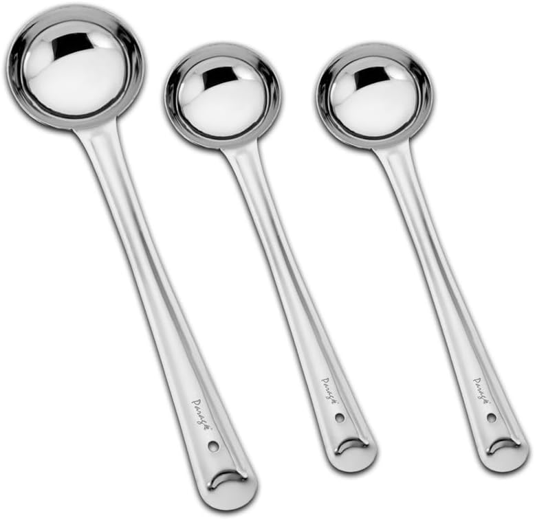 Buy Parage 3 Pieces Stainless Steel Ladle Set for Kitchen Cooking and ...