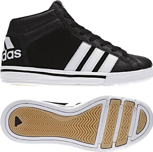 Adidas Superstar Mid Lace-up Sneaker (Little Kid/Big Kid),Black/Running ...