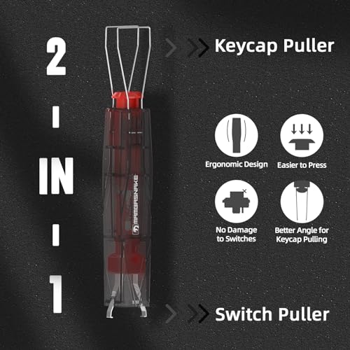 MAMBASNAKE 2-in-1 Keycap Switch Puller Tool for Hot Swappable Mechanical Keyboard, 304 Stainless ...