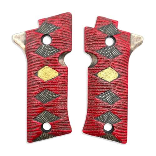 Amazon.com: Katana Red Gold Coin Grips - Compatible with Beretta 80X ...