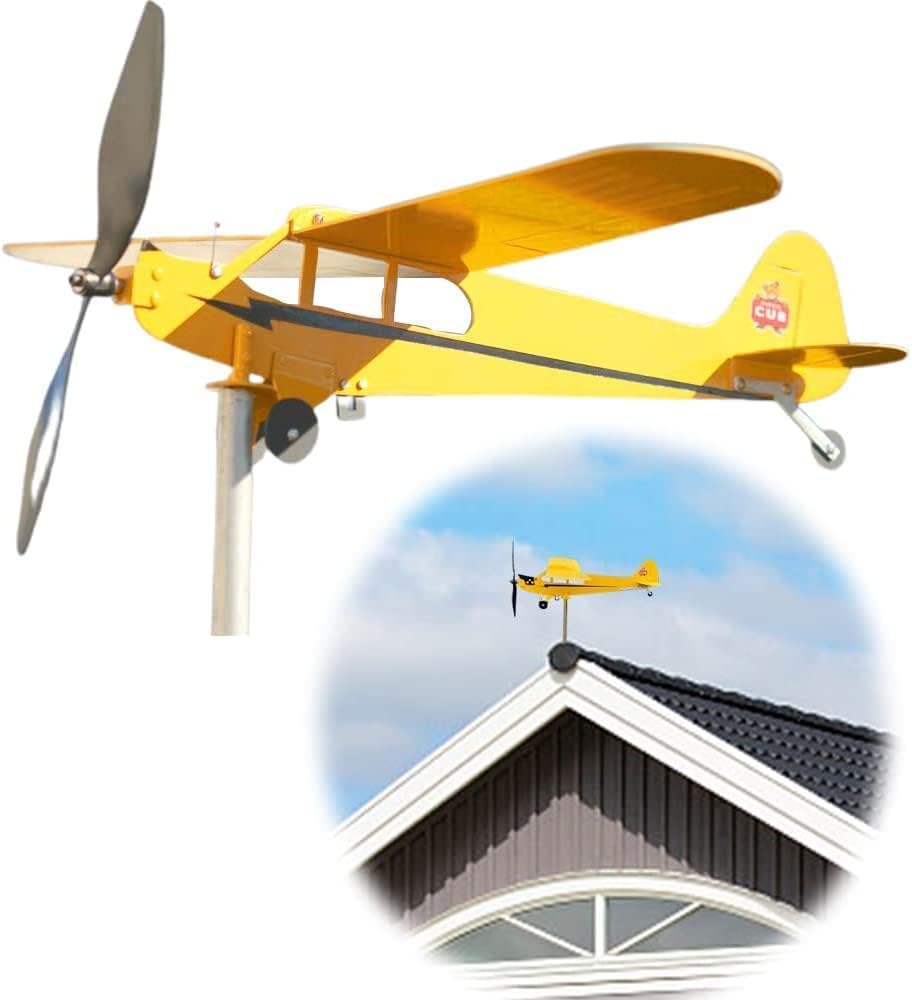 Piper J3 Cub Airplane Weathervane, 2023 Nuevo avión WindSpinner Metal ...