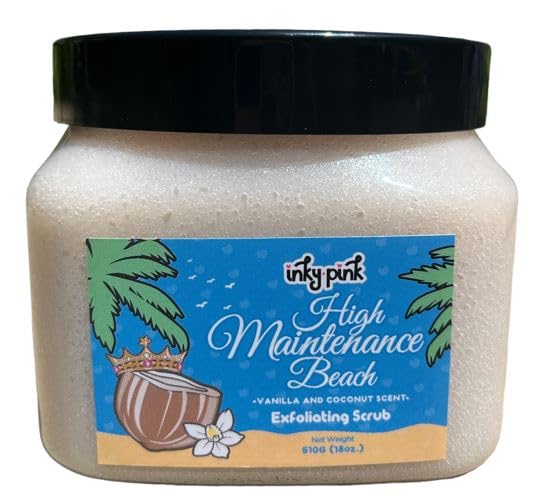 Amazon.com : Inky Pink High Maintenance Beach, Exfoliating Scrub Vanilla and Coconut Scent, 18oz ...