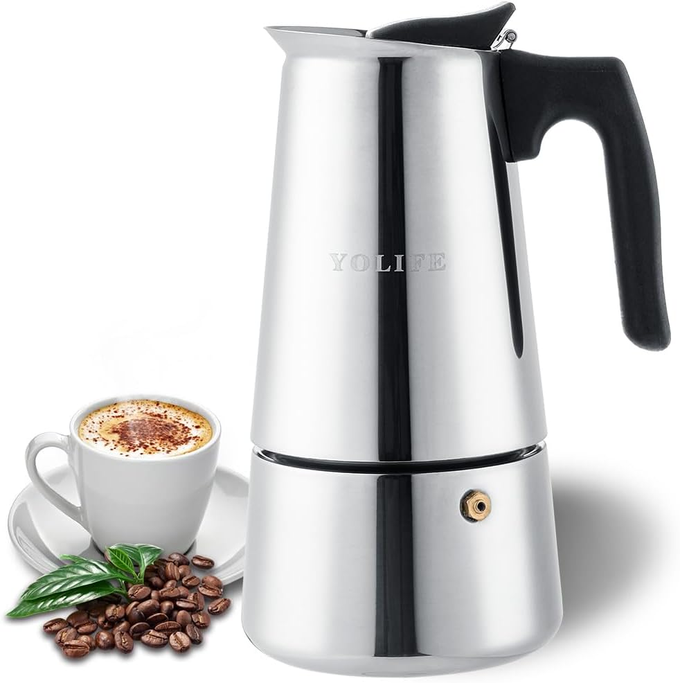 Amazon.com: YOLIFE Stovetop Espresso Maker, Small Italian Moka Pot ...