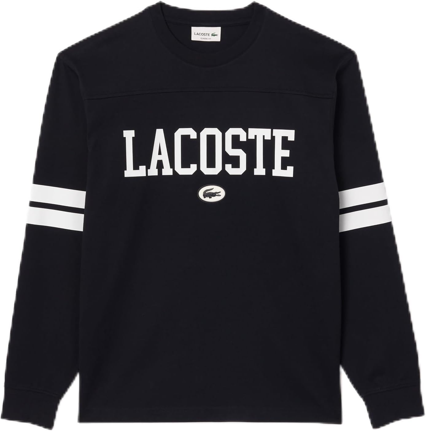 Lacoste Men's Long Classic Fit Tee Shirt W/Large Wording on Front and ...