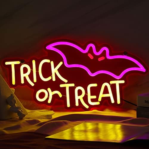 Amazon.com : Halloween Decorations Neon Signs, Moon and Bat LED Light ...