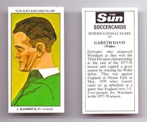 Sun Soccercards No 208 - Linfield Northern Ireland JOE BAMBRICK ...