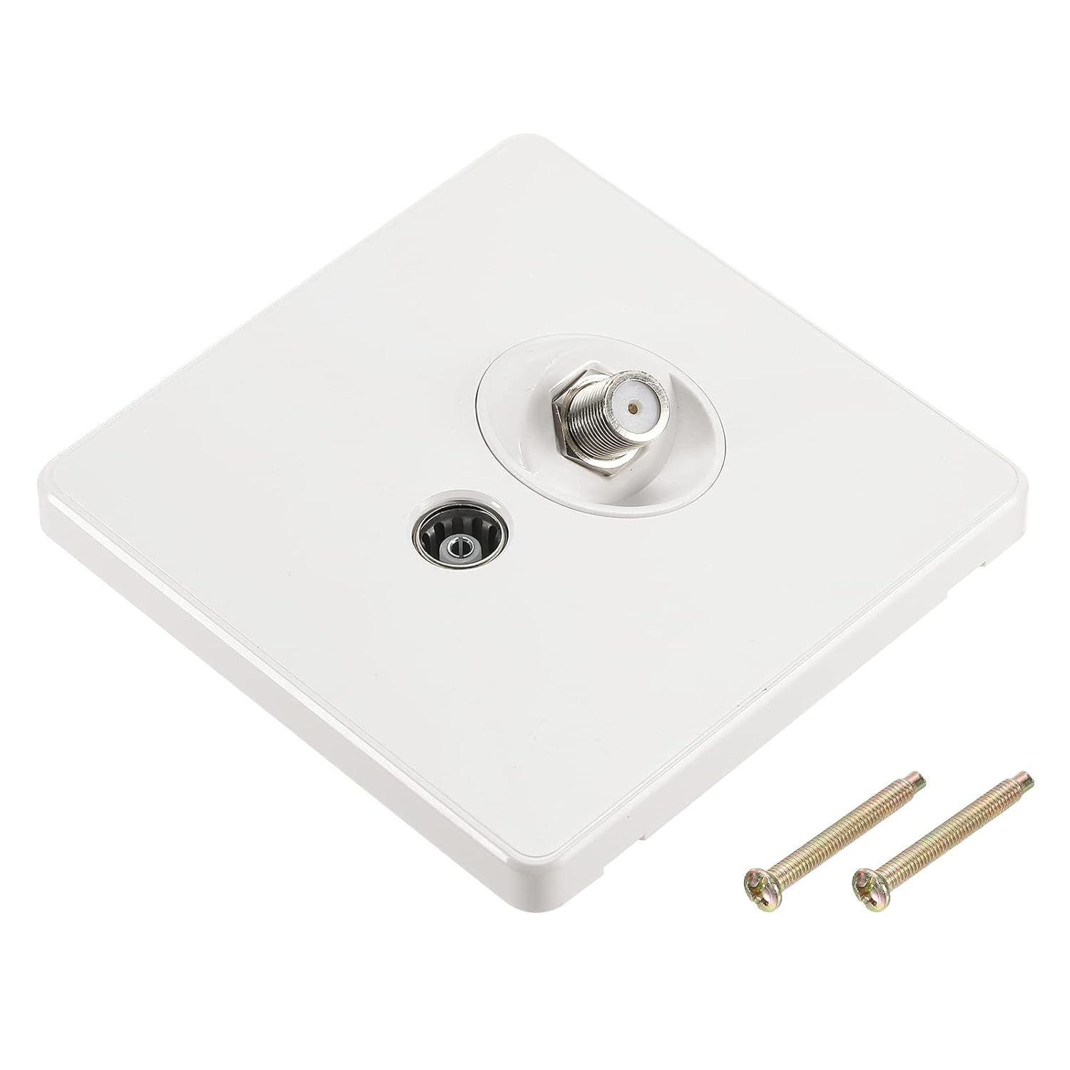sourcing map TV Aerial Socket Wall Plate Outlet Satellite White PC 88mm ...