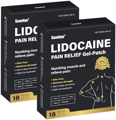 Amazon.com: Sumifun 4% Lidocaine Pain Relief Patches - 54 Count Patches ...
